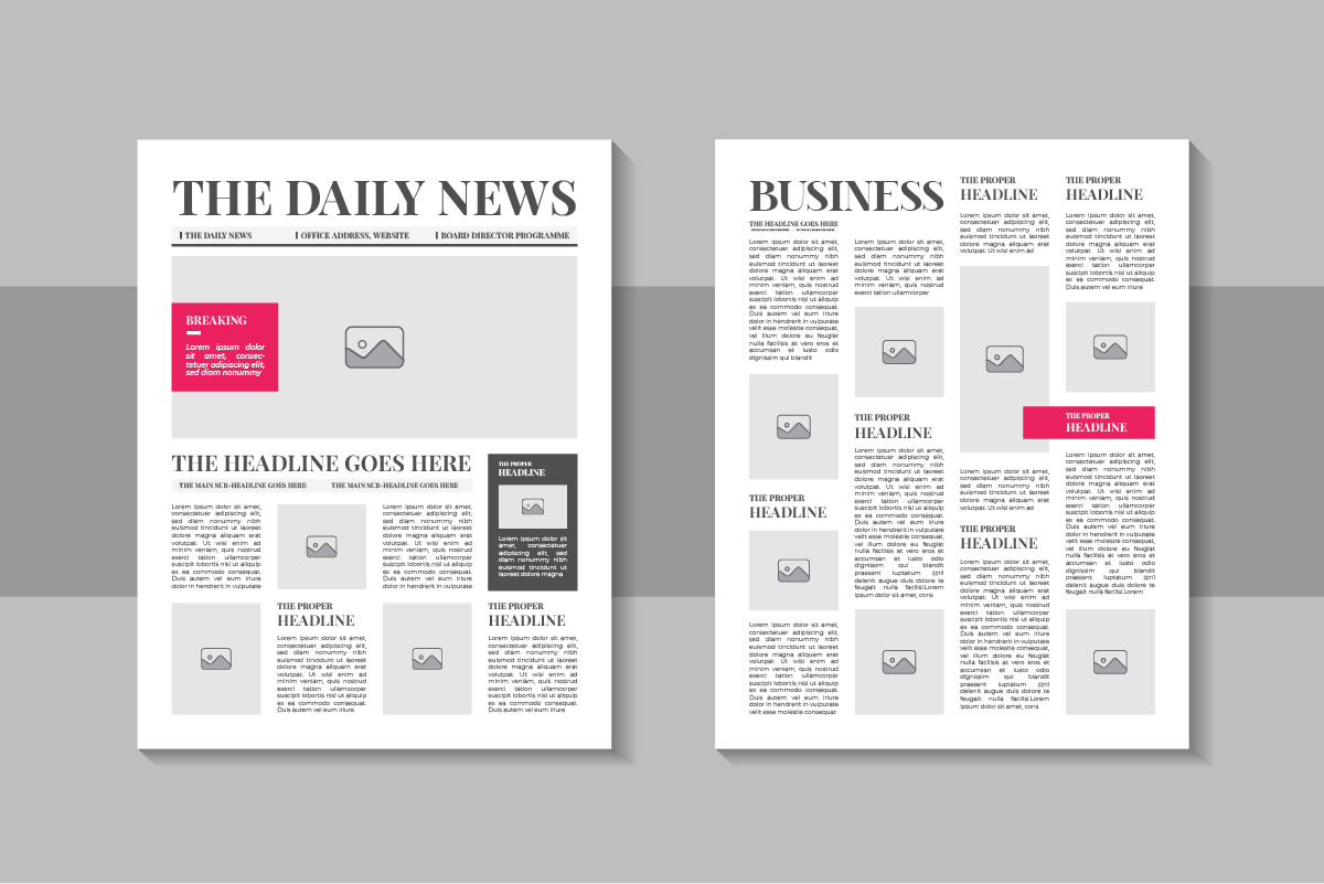 The daily news layout design, newspaper template or vintage newspaper ...