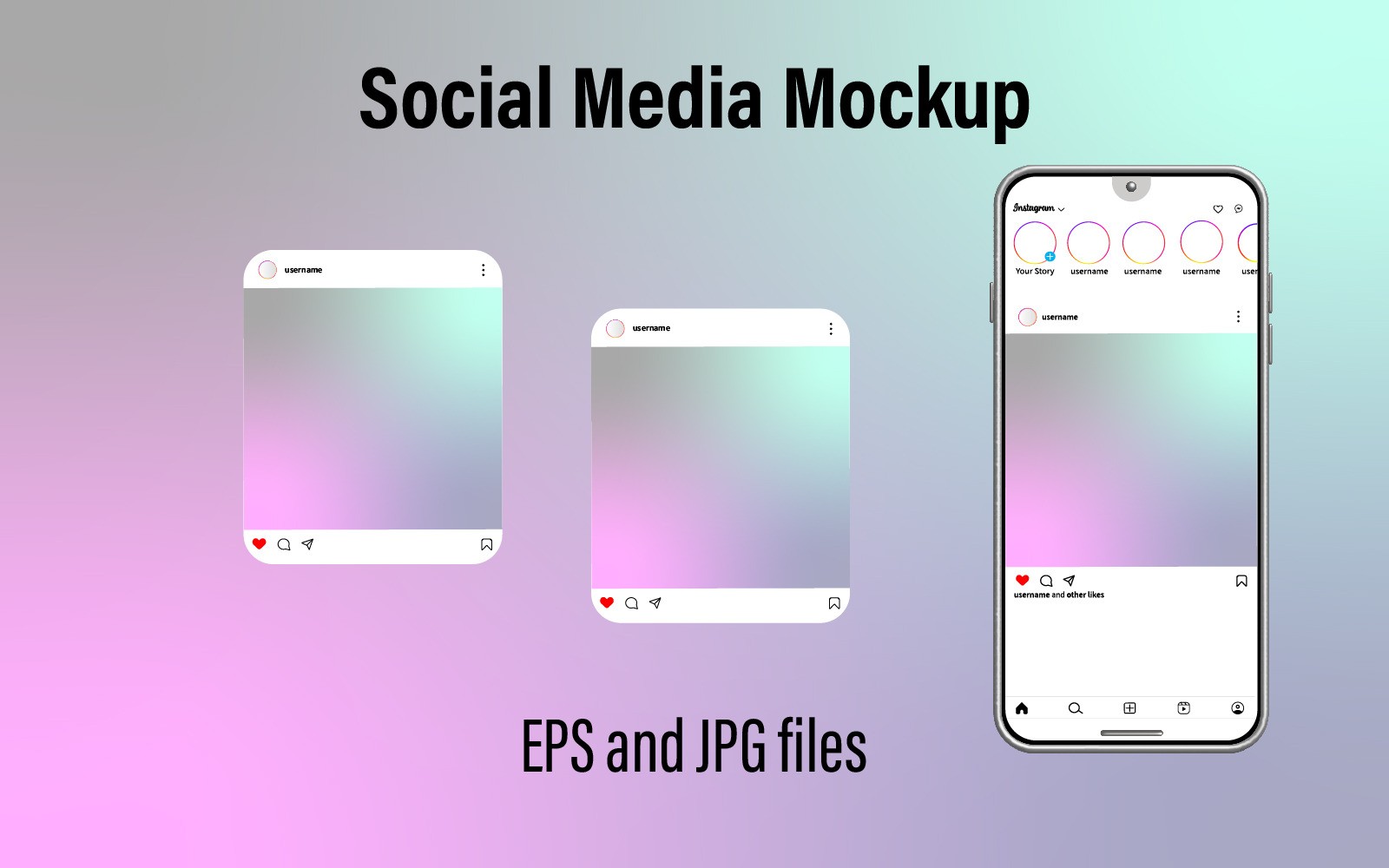 Instagram carousel or slide pages vector mockup