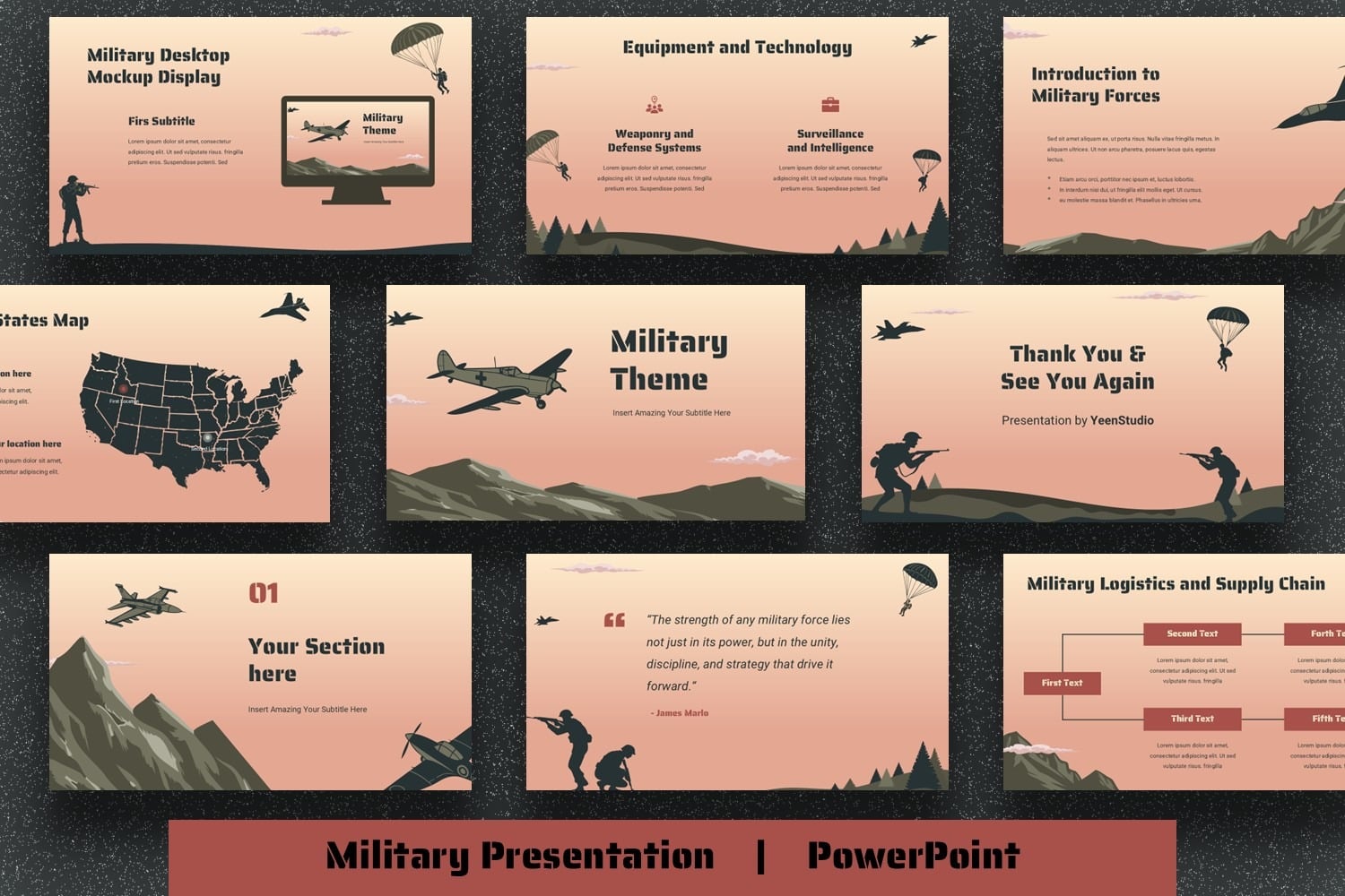 Military PowerPoint Presentation Template - TemplateMonster