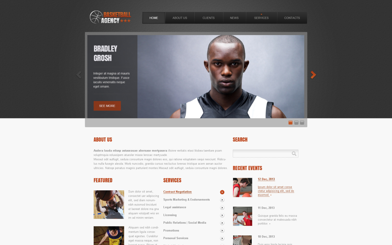 Basketball Responsive Website Template - TemplateMonster