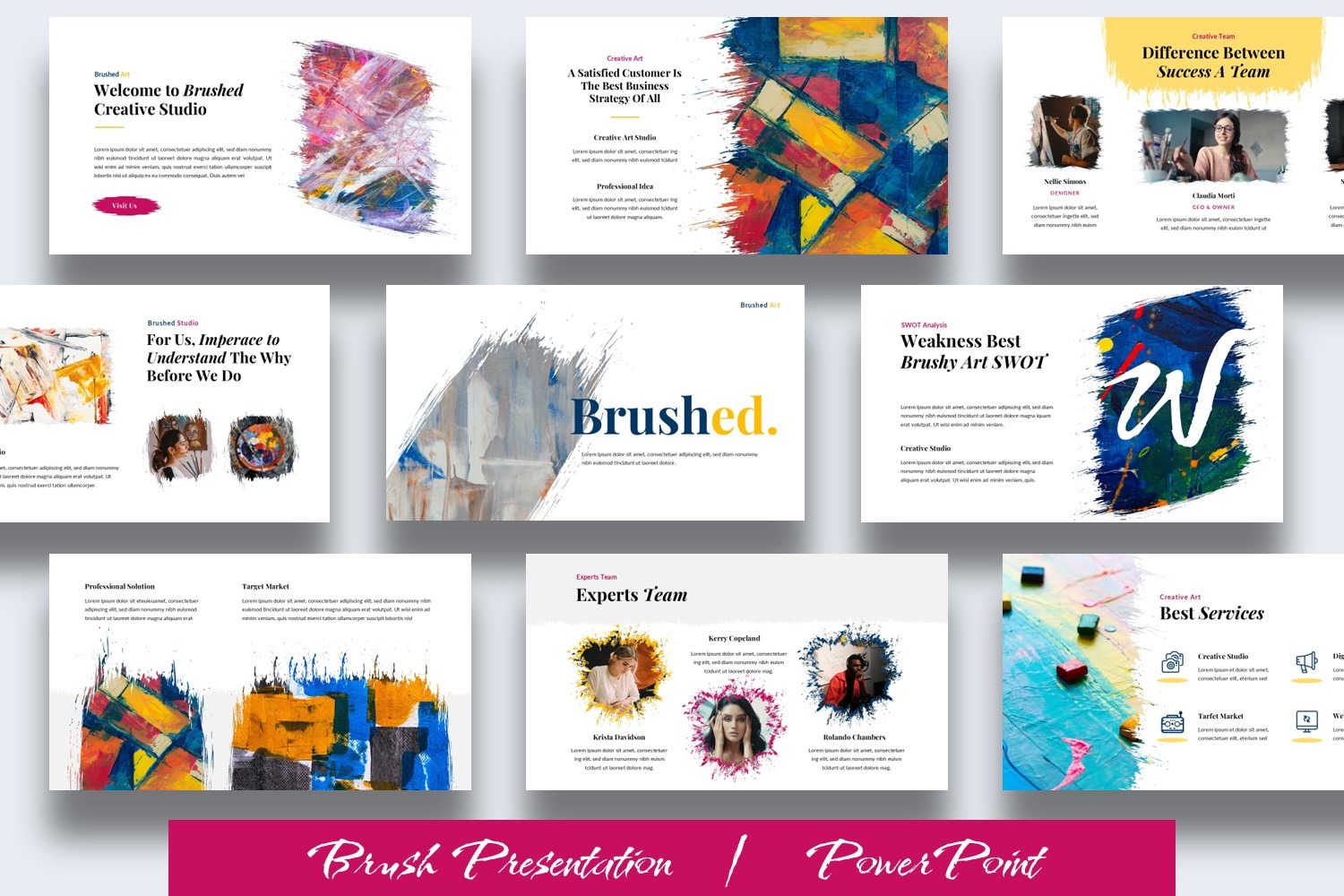 Brush Stroke PowerPoint Presentation Template