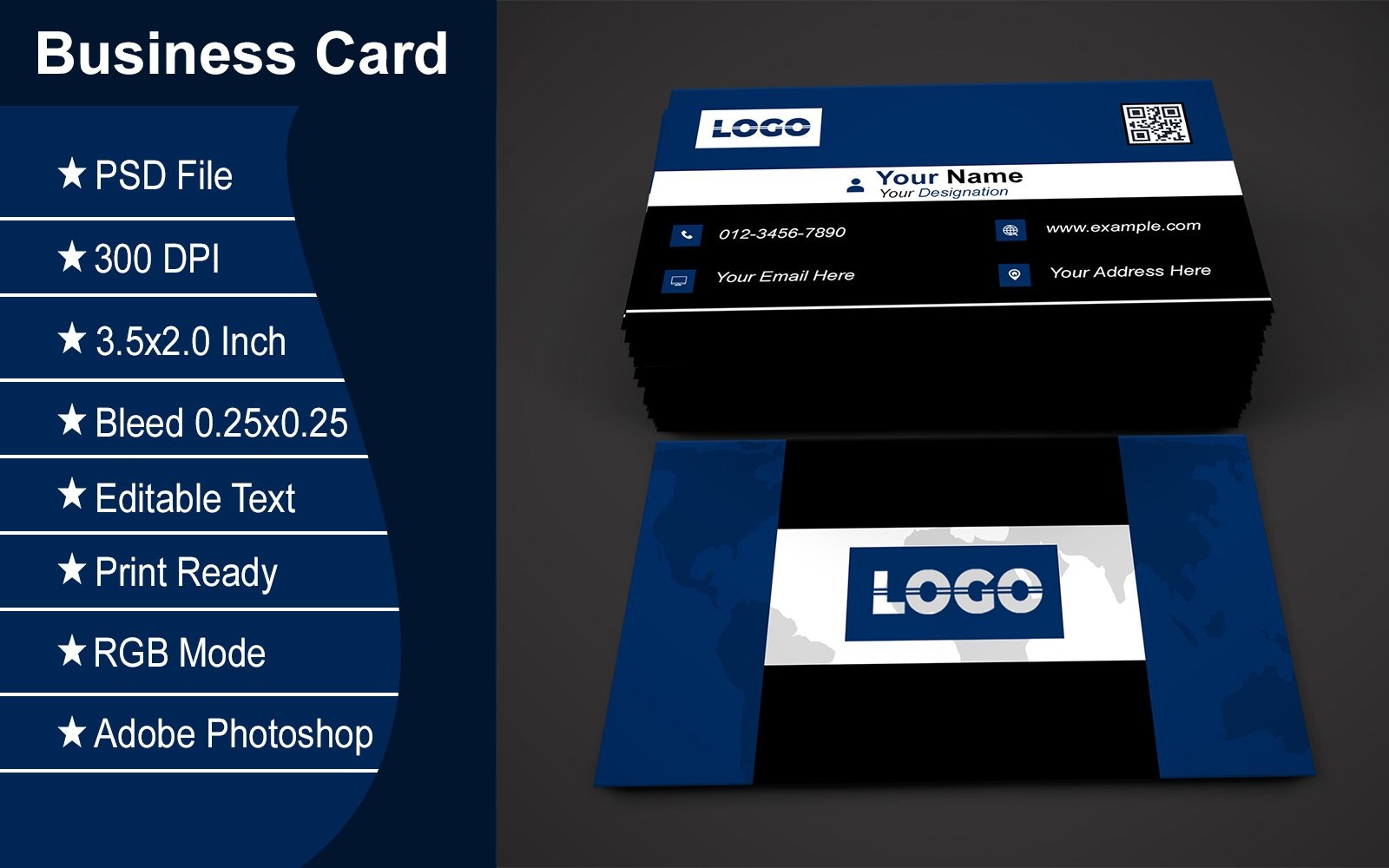 Business Card Template - E-card Template with Customizable Designs - 761