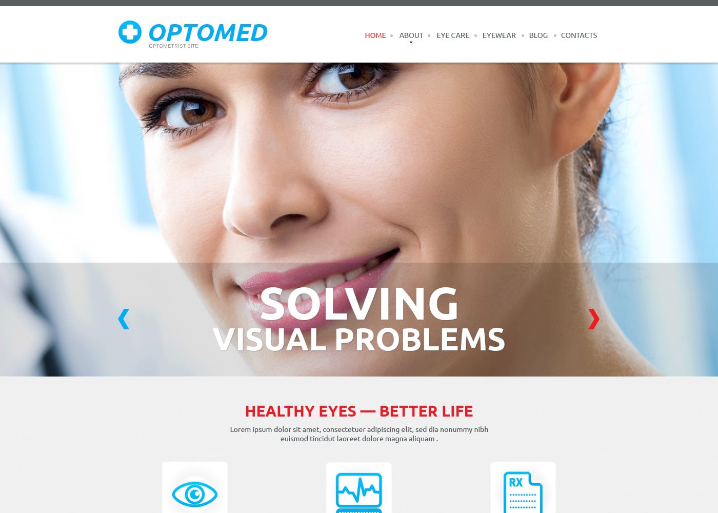 Optometrist's Responsive Website Template - TemplateMonster