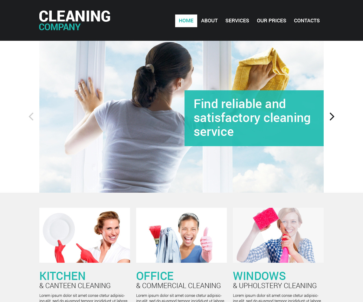 Cleaning Responsive Website Template - TemplateMonster