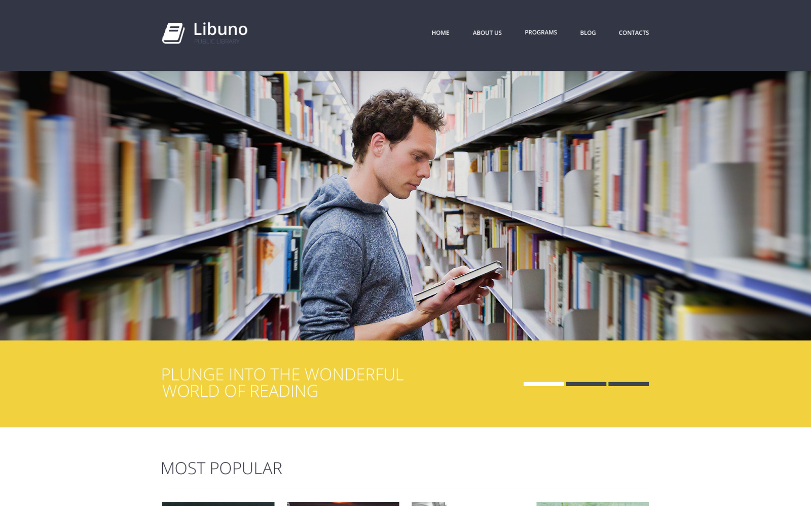 Library Responsive Website Template #48292 - TemplateMonster