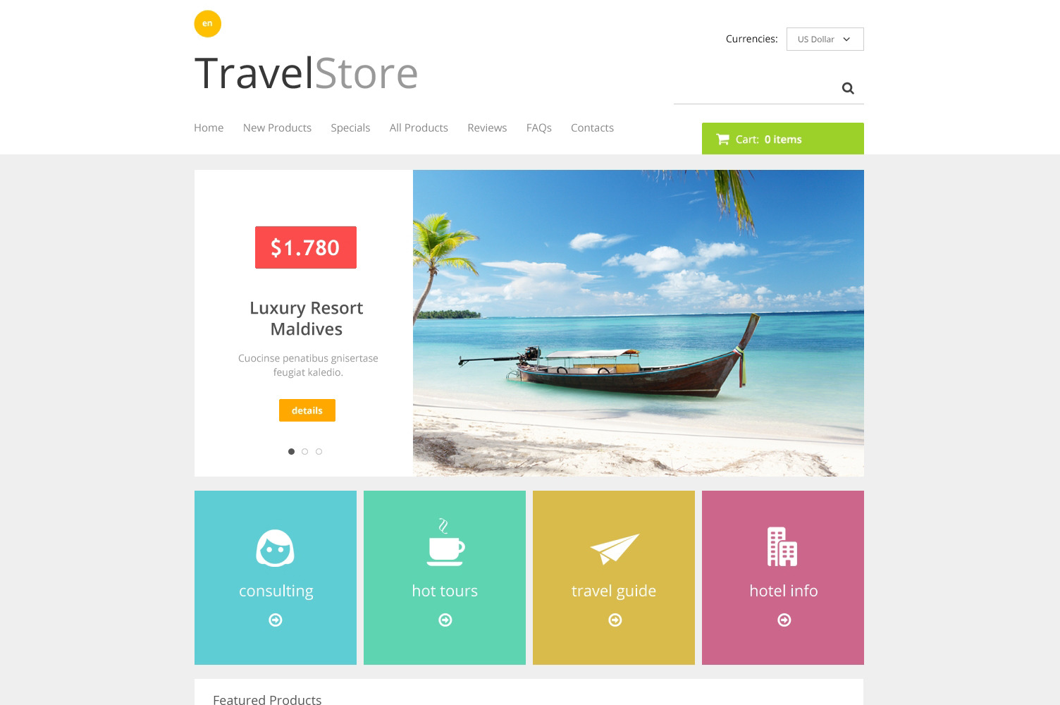 Travel Store ZenCart Template #48269 - TemplateMonster