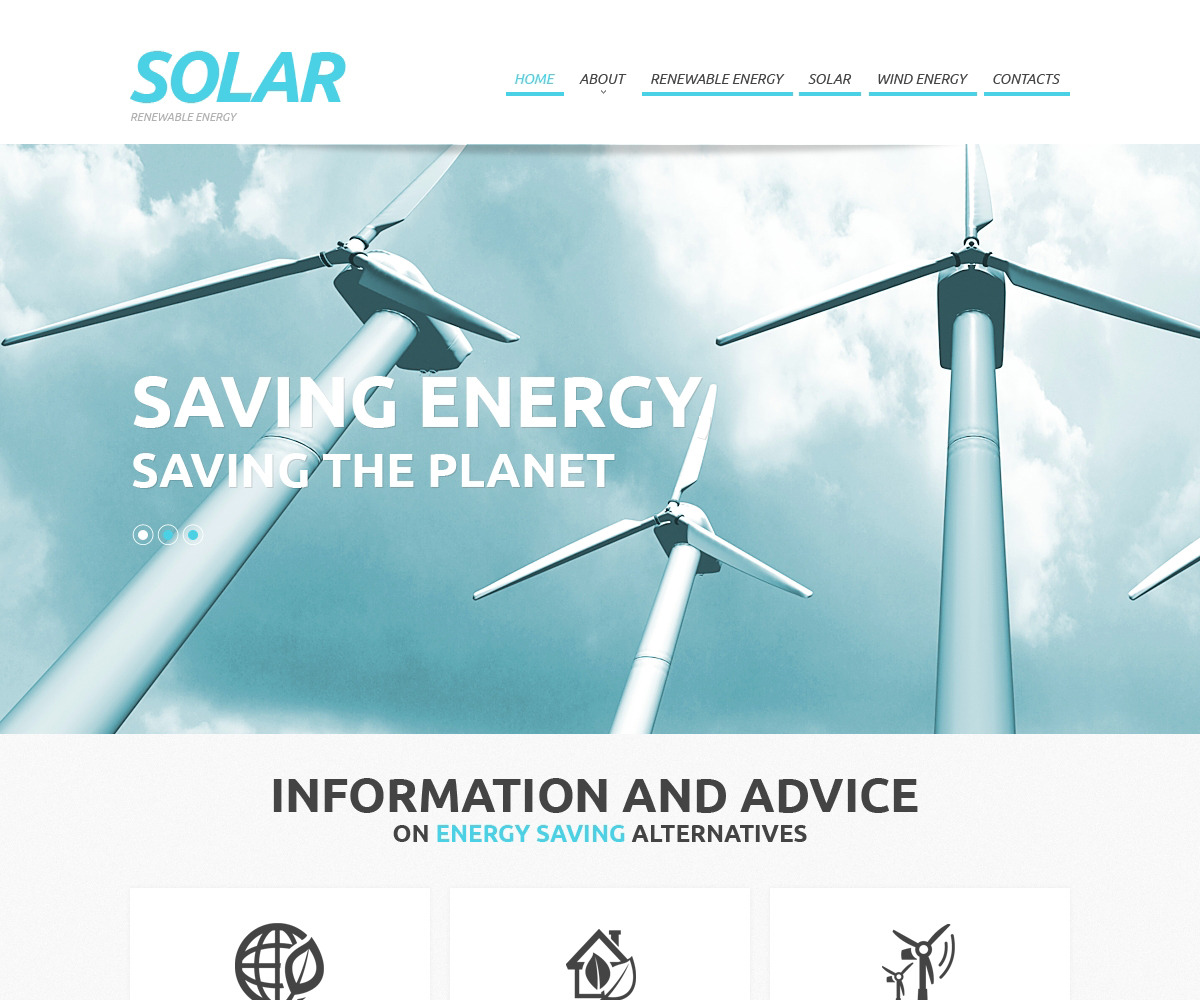 Solar Energy Responsive Website Template - TemplateMonster