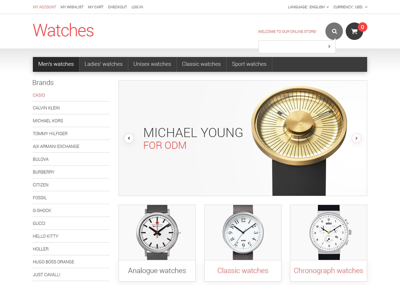 Watches Responsive Magento Theme #48334 - TemplateMonster