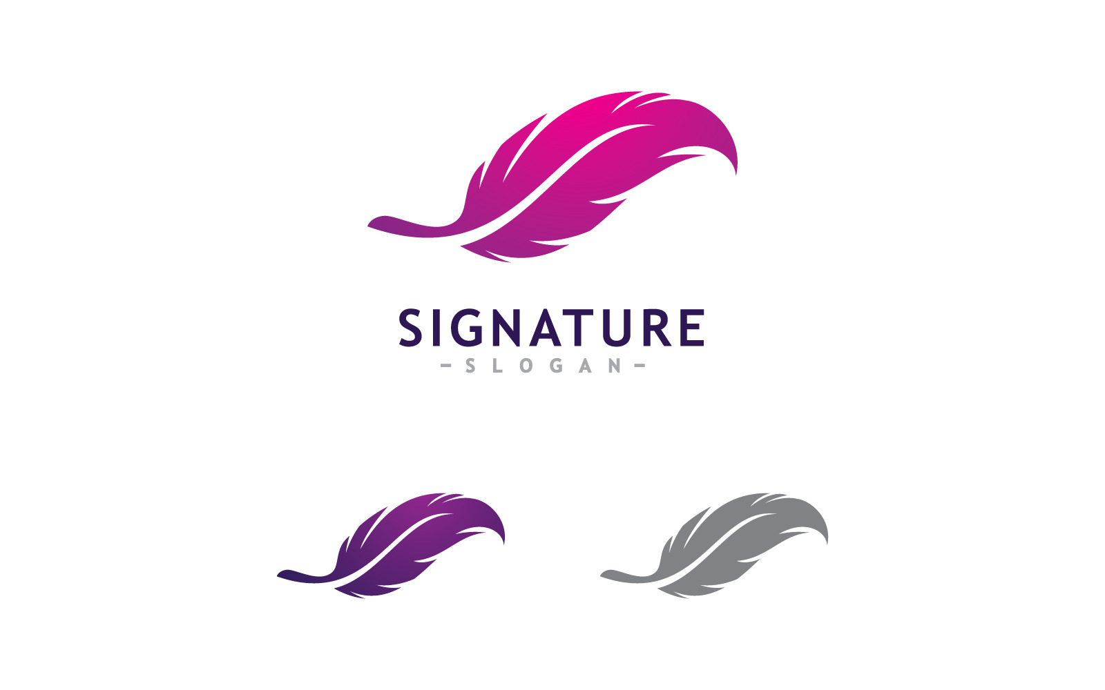 Creative Feather logo vector design 2 - TemplateMonster