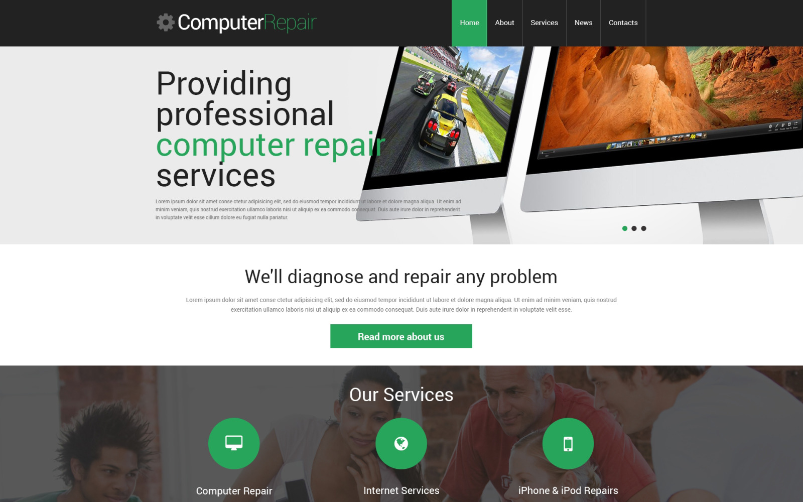 Computer Repair Responsive WordPress Theme - TemplateMonster