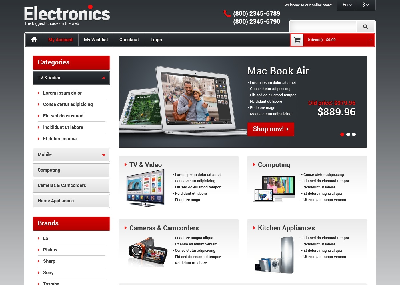 Electronics Store Responsive Magento Theme - TemplateMonster