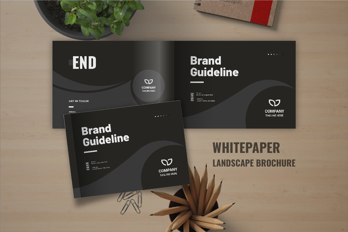 Brand guideline brochure, logo guideline or landscape brand manual ...