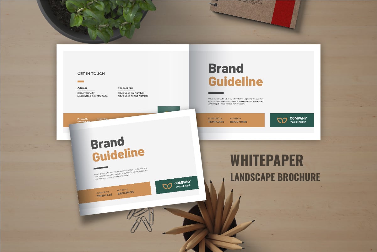 Brand style guideline brochure, logo guideline or landscape brand ...