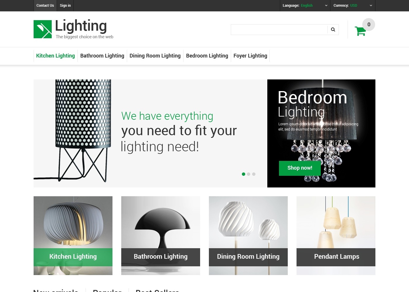 Lighting Store PrestaShop Theme #48659 - TemplateMonster
