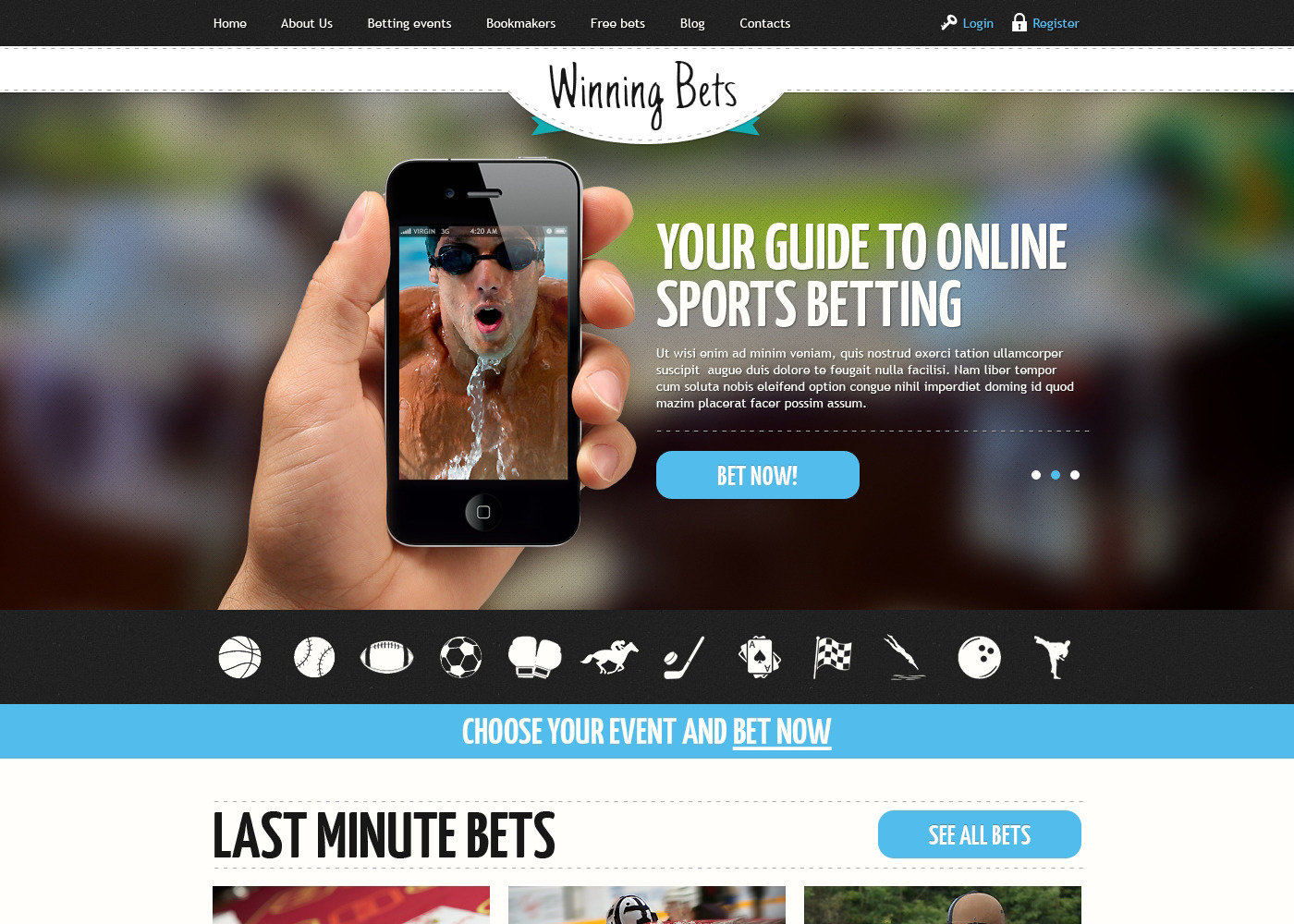 Online Betting Responsive Website Template - TemplateMonster