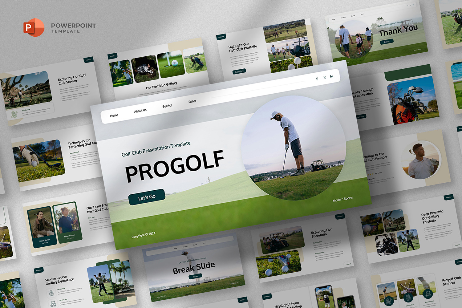 Progolf - Golf Club Powerpoint Template - TemplateMonster