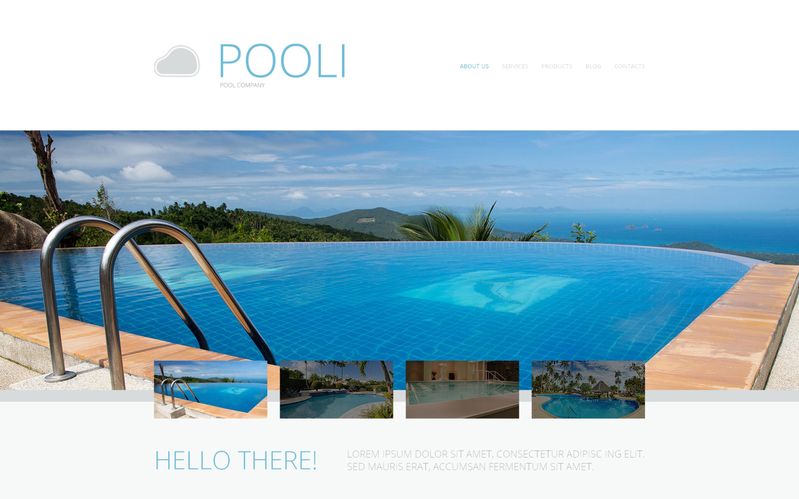 Swimming Pool Responsive Website Template - TemplateMonster