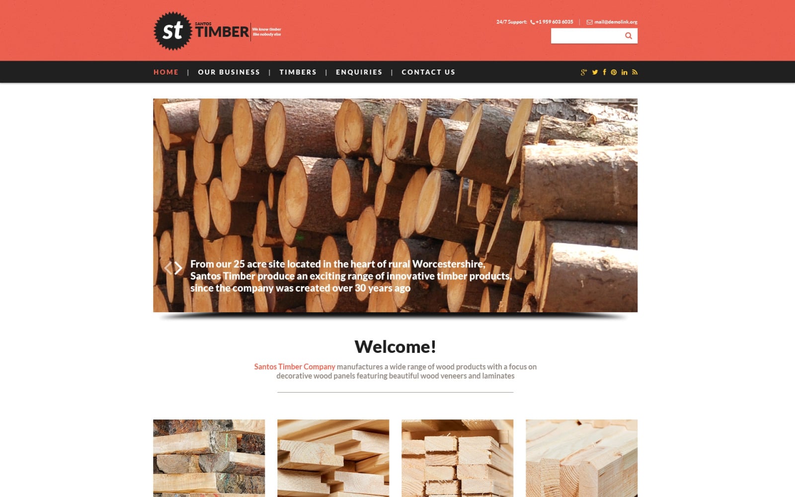 Timber Responsive Website Template #48943 - TemplateMonster
