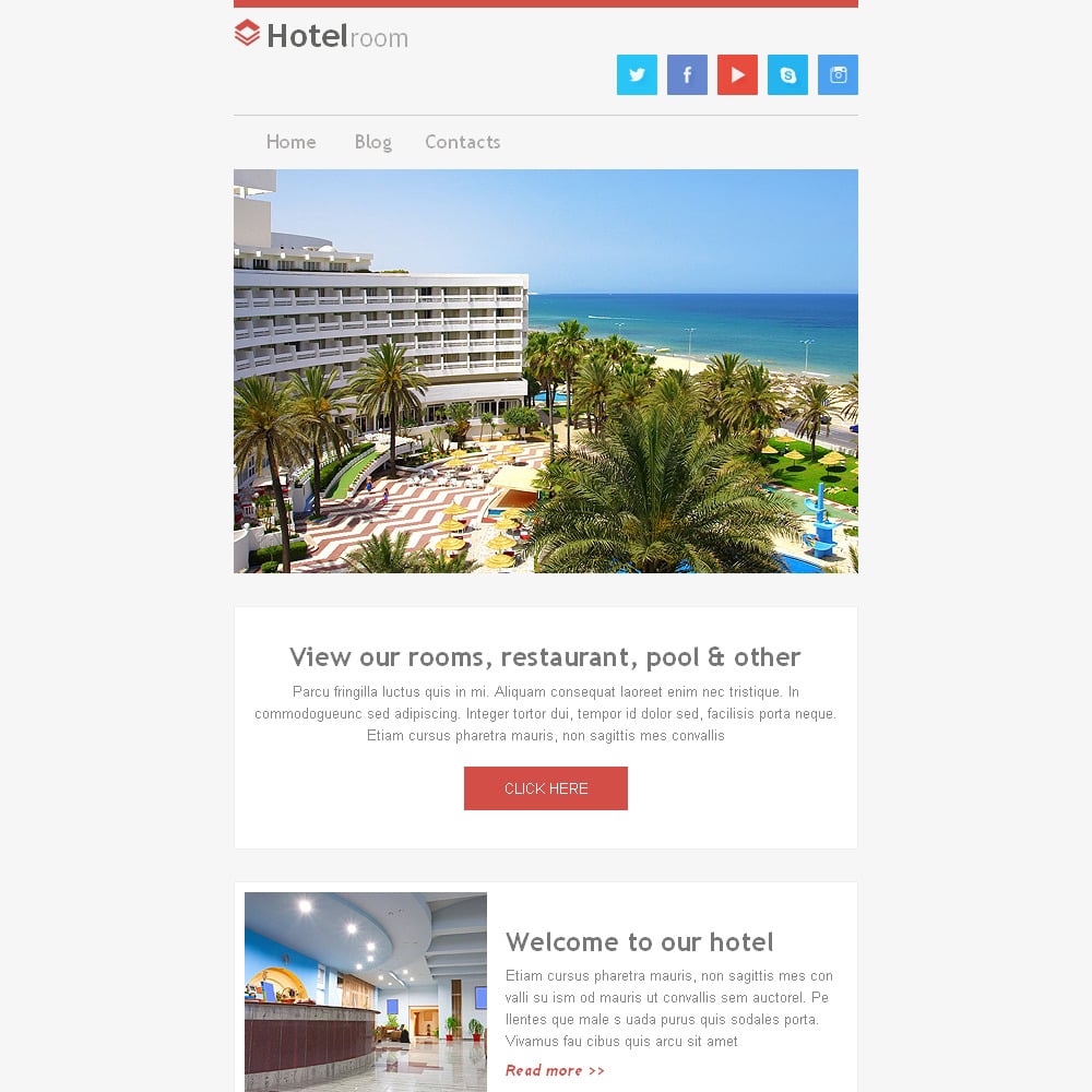 Hotels Responsive Newsletter Template - TemplateMonster