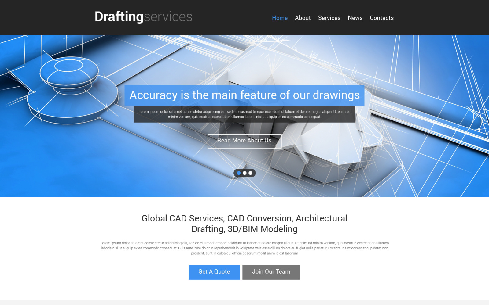 Drafting Responsive Website Template - TemplateMonster