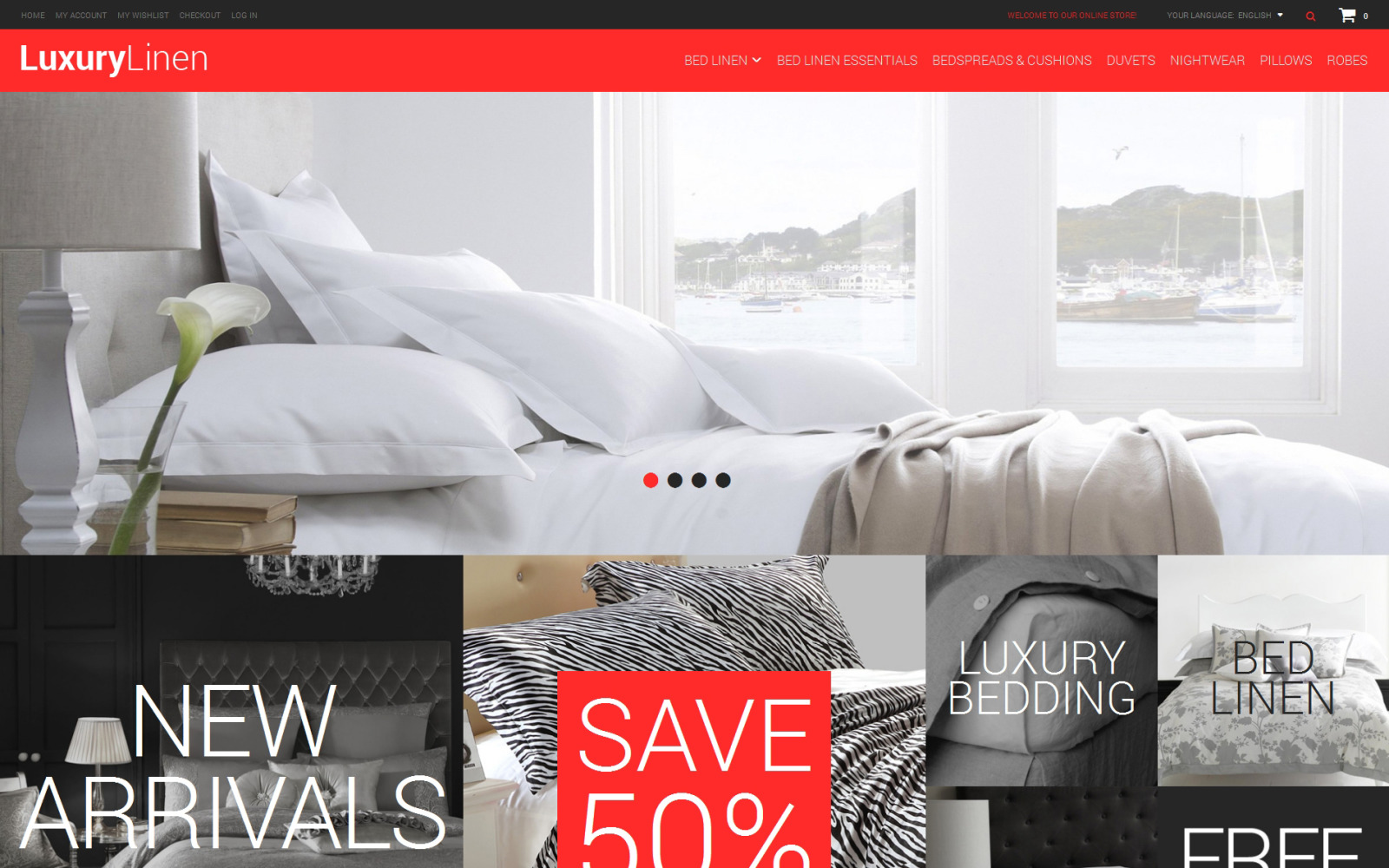 Luxury Linen Store Magento Theme #49586 - TemplateMonster