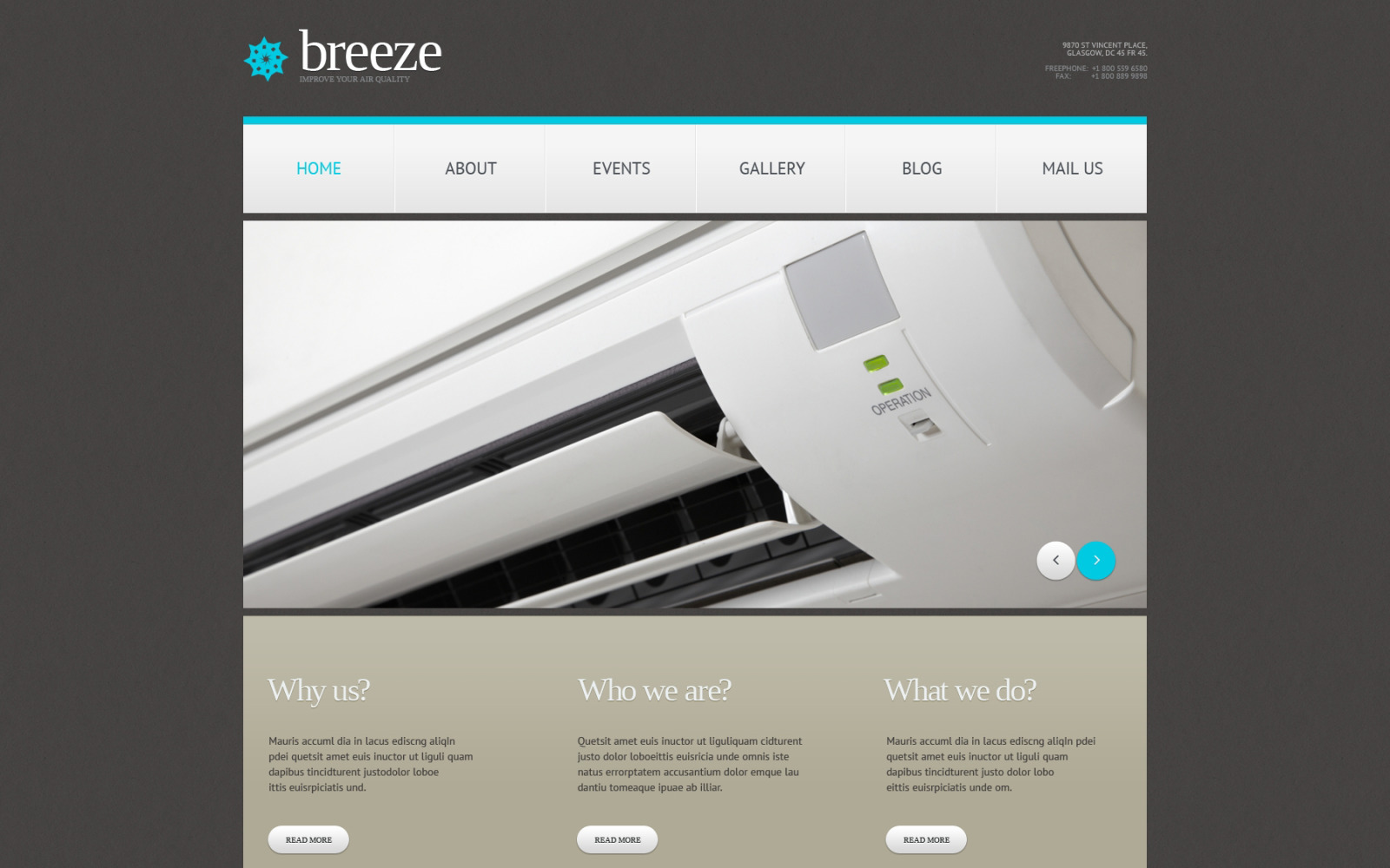 Air Conditioning Responsive WordPress Theme - TemplateMonster