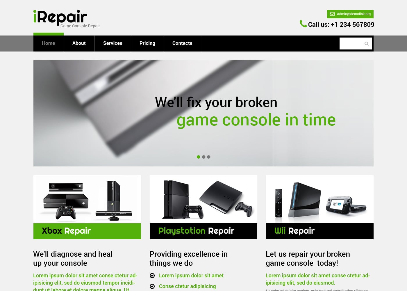 Computer Repair Responsive Website Template - TemplateMonster