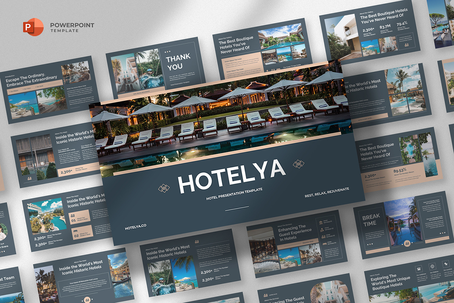 Hotelya - Luxury Hotel Powerpoint Template - TemplateMonster