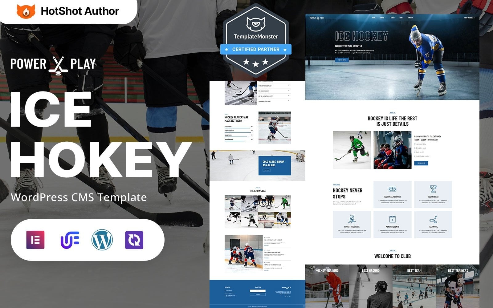 Power Play - Ice Hockey Club And Training WordPress Elementor Theme