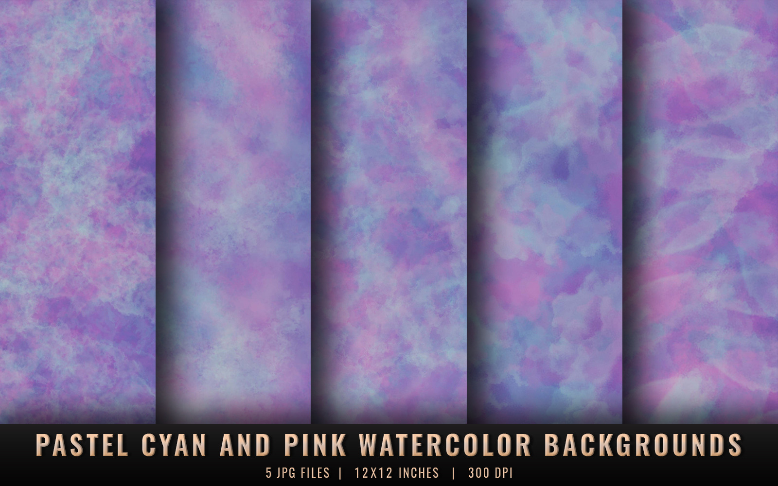 Pastel Cyan and Pink Watercolor Backgrounds - TemplateMonster