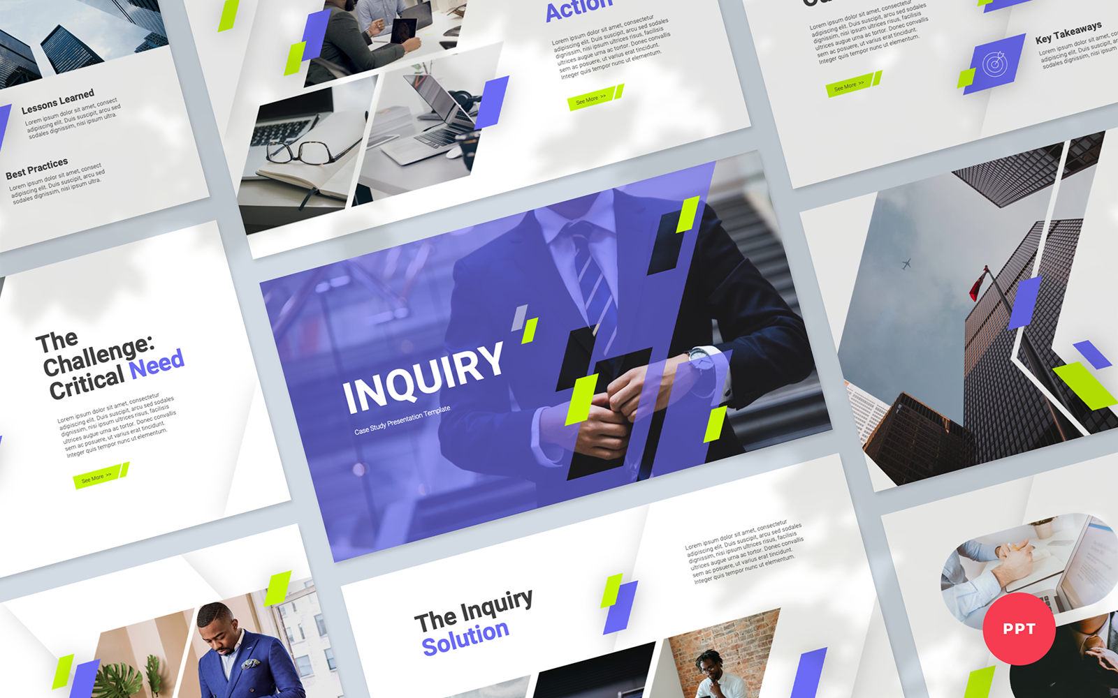 Inquiry - Case Study PowerPoint Template - TemplateMonster