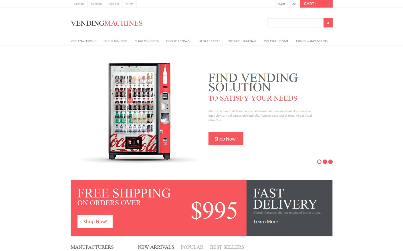Vending Machines PrestaShop Theme #50097 - TemplateMonster