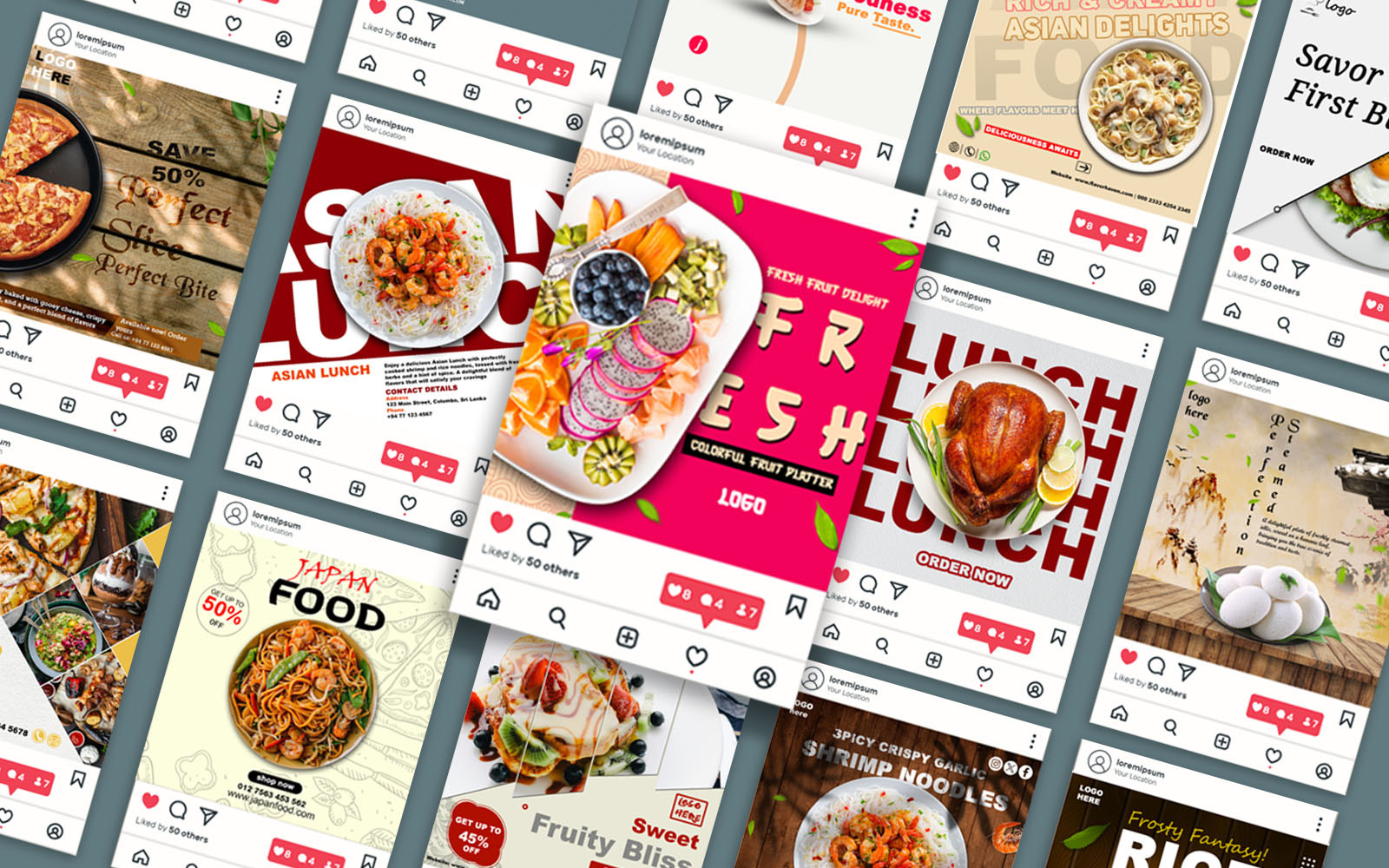 Food Business Social Media Post Templates – 20 PSD Designs for ...