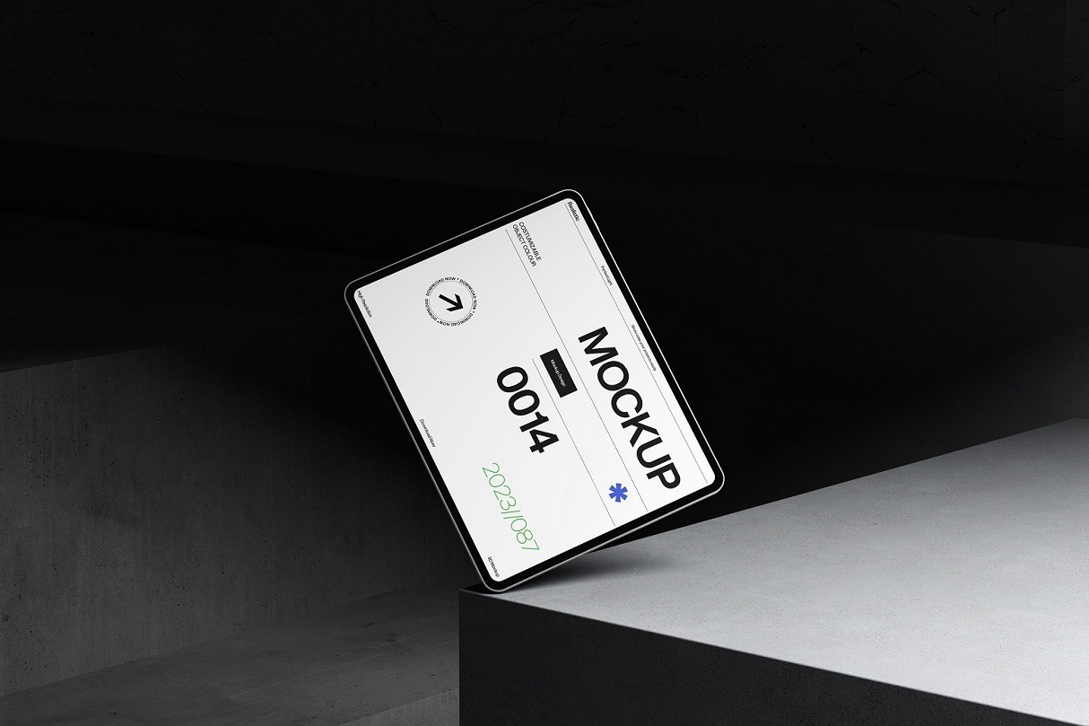 Realistic Floating Tablet Screen Mockup - TemplateMonster