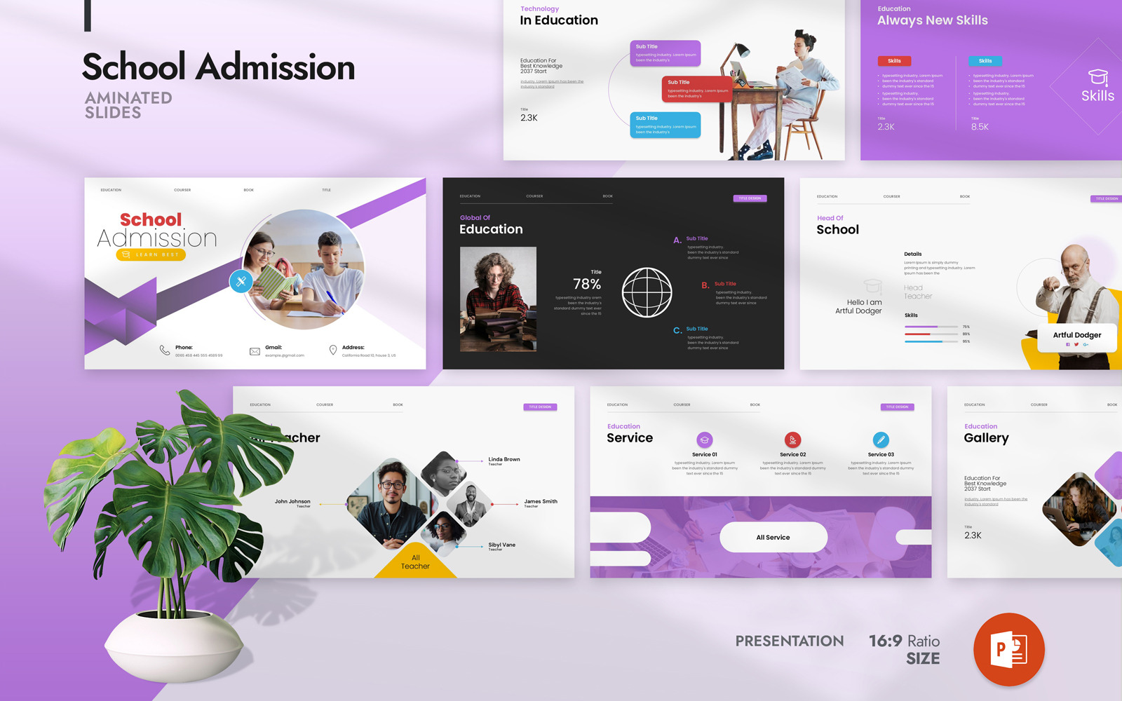 School Admission Presentation Template - TemplateMonster