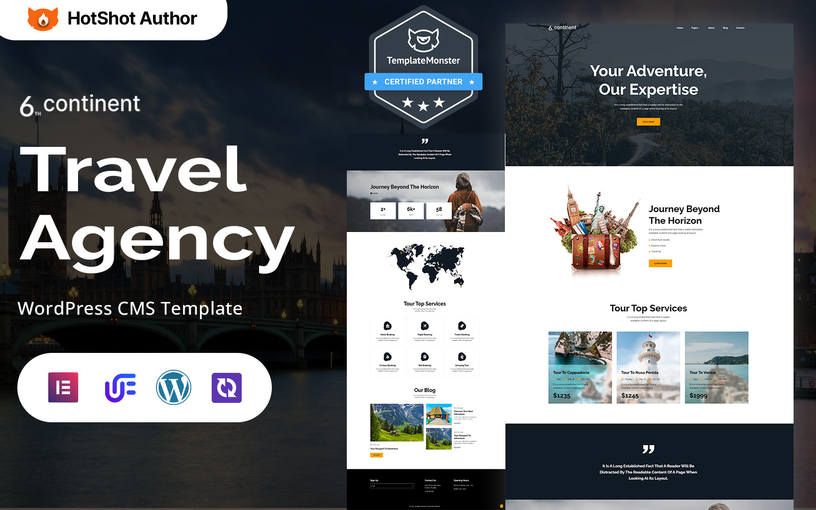 6th Continent - Modern Travel Agency WordPress Elementor Theme