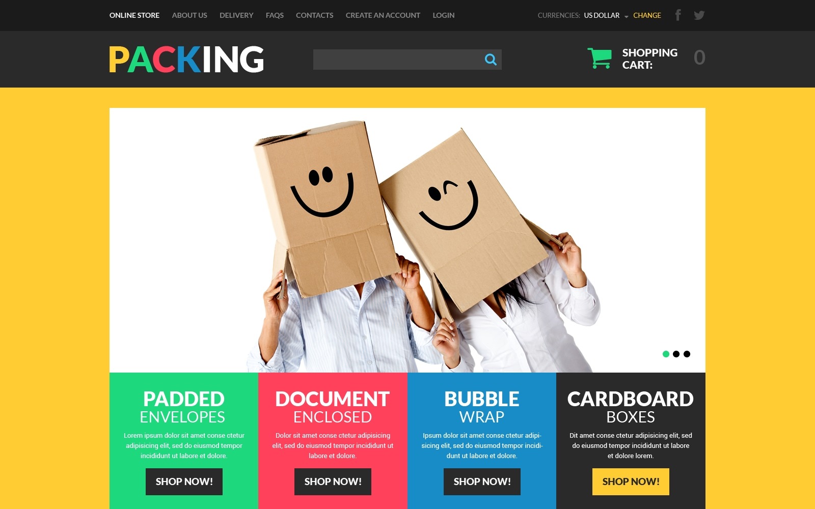 Packing Products Store VirtueMart Template - TemplateMonster