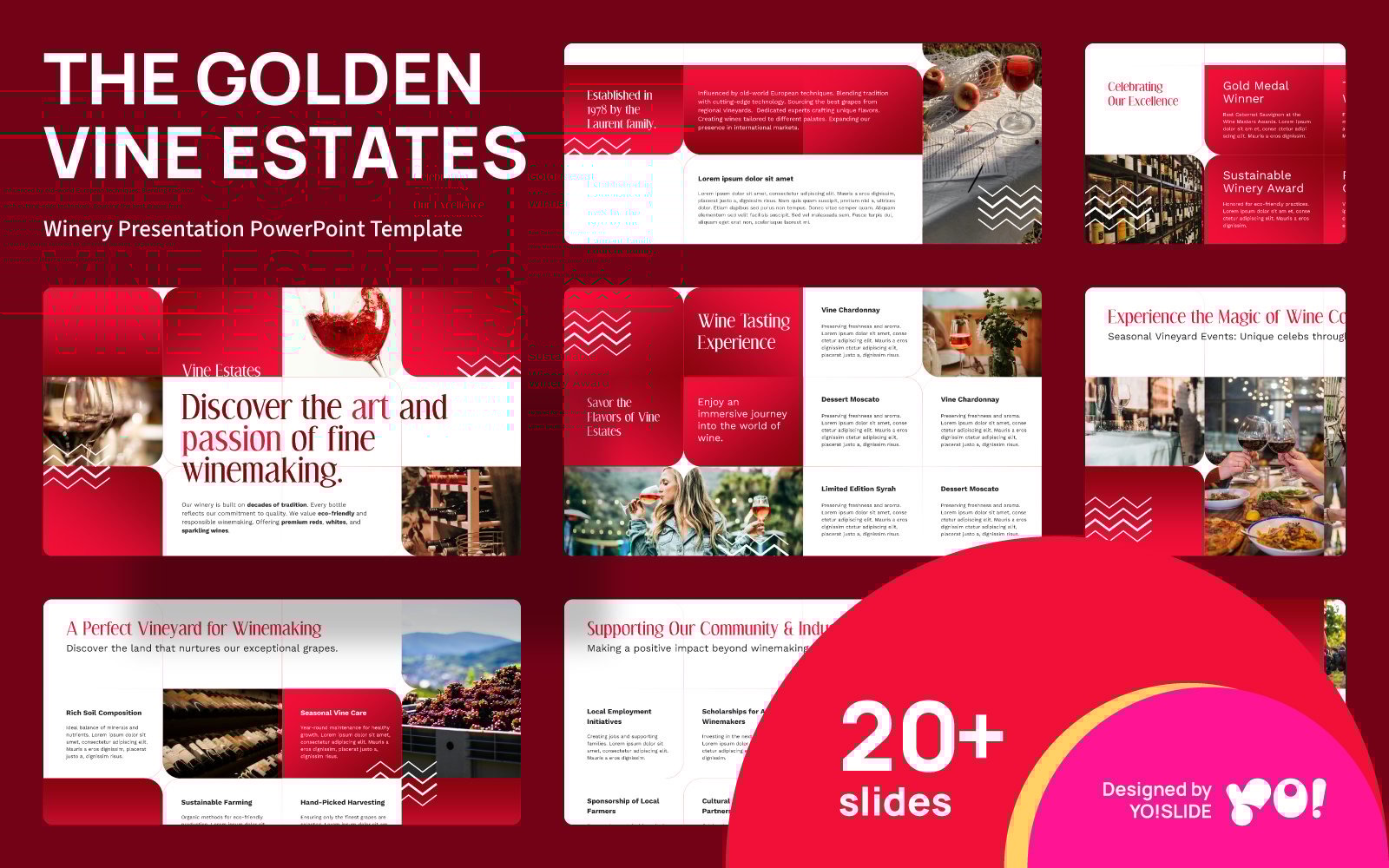 VINE ESTATES Winery Presentation PowerPoint Template