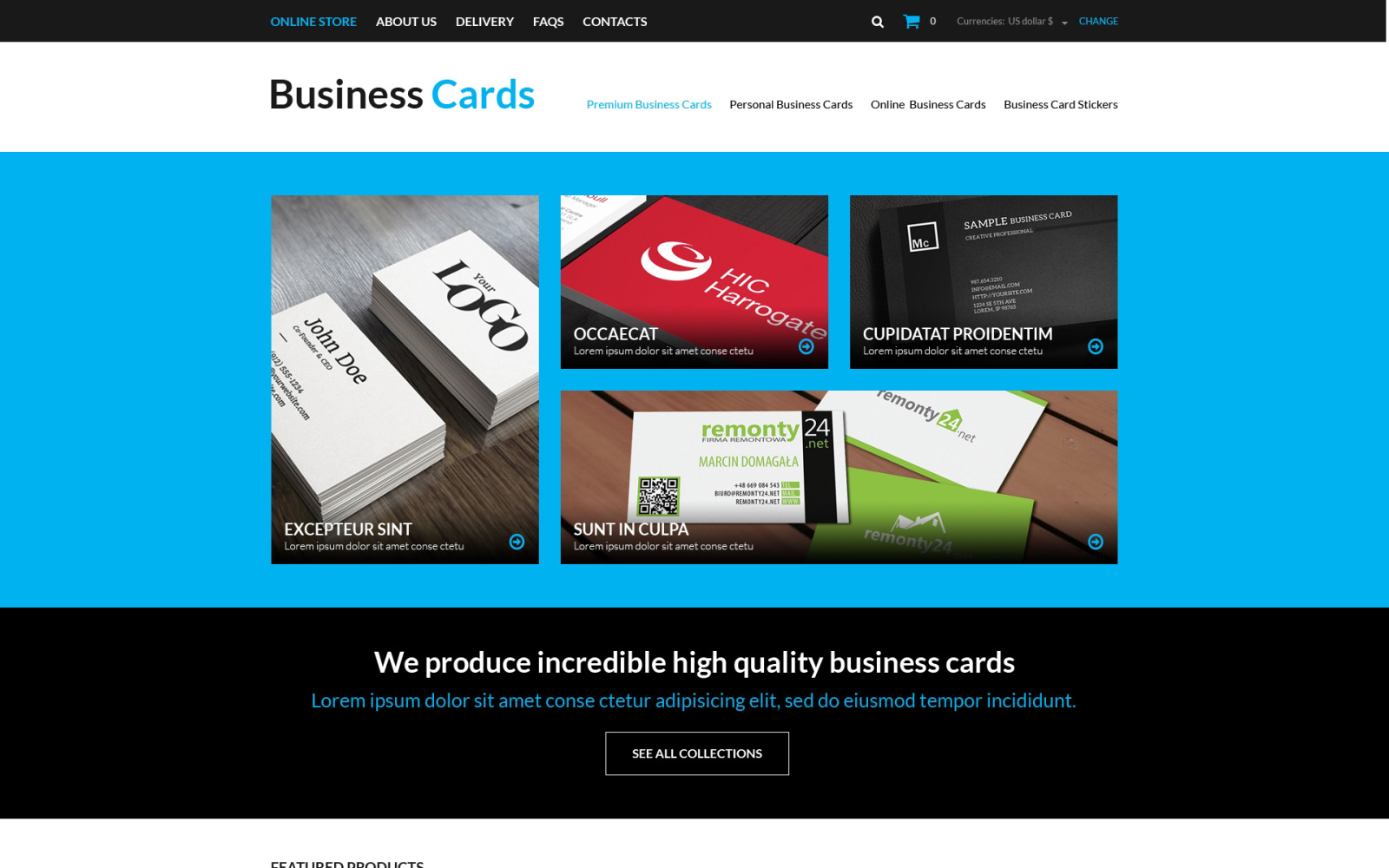 Business Cards Store VirtueMart Template - TemplateMonster