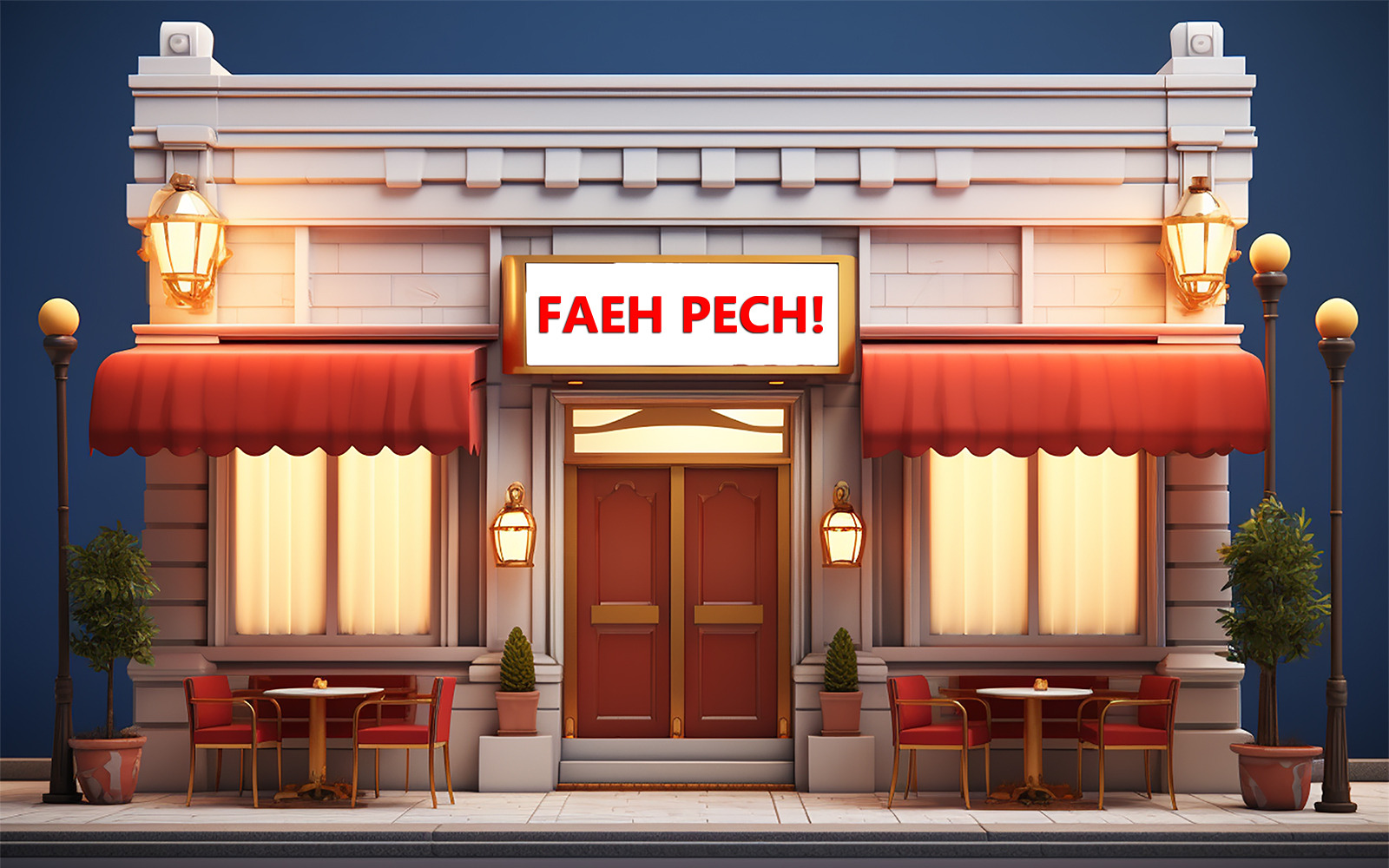 Restaurant front logo mockup | store front mockup