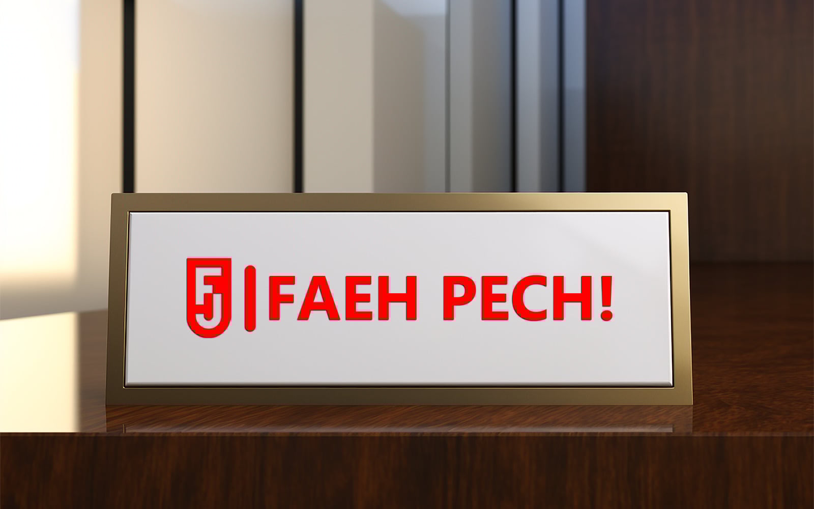 Digital name plate mockup | Desk nameplate mockup