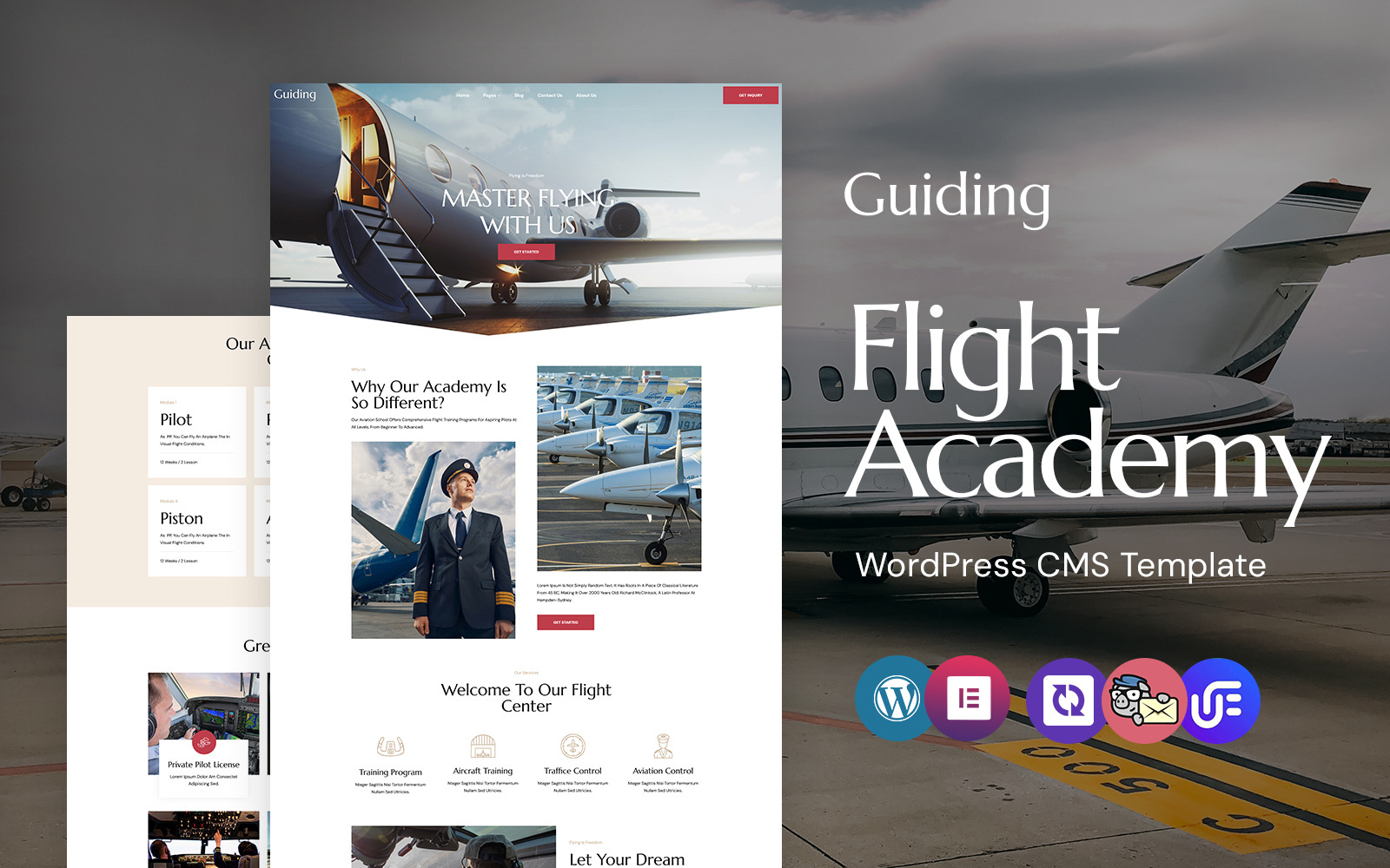 Guiding - Flight School And Private Airline WordPress Elementor Theme