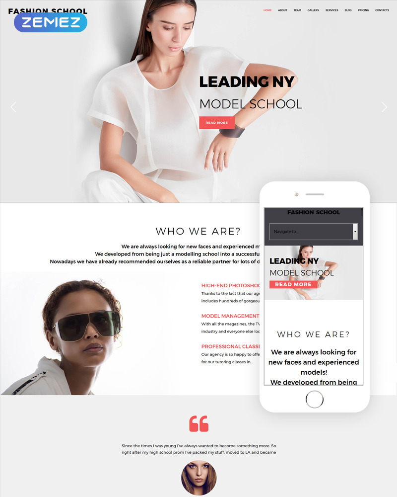Fashion School - Model Agency Responsive Modern Joomla Template