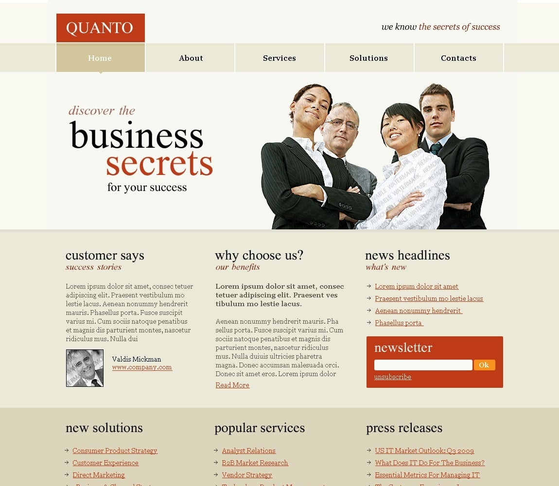 Free Business Services Website Template - TemplateMonster