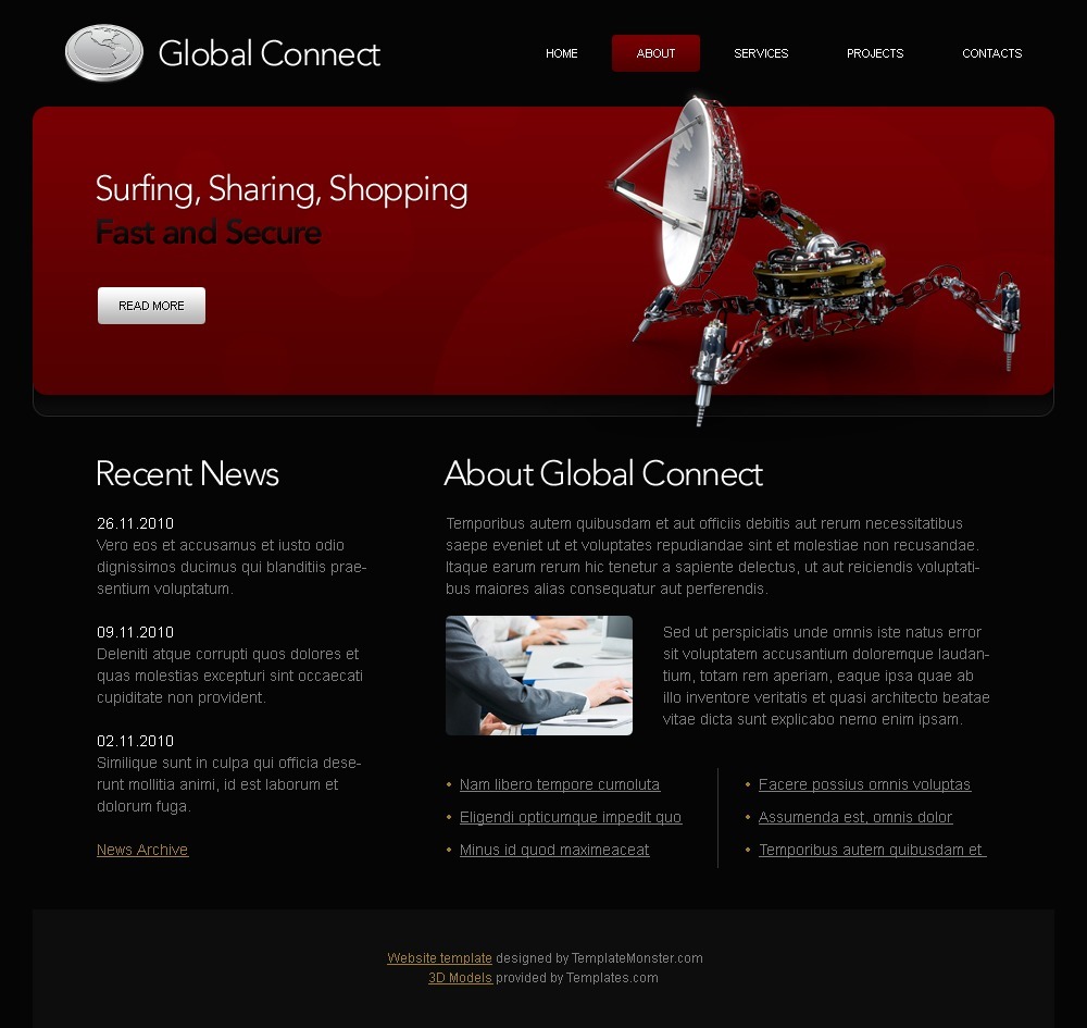 Free Communications HTML5 Website Template - TemplateMonster