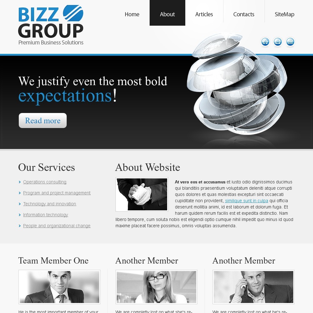 Free HTML Theme for a Business Site Website Template