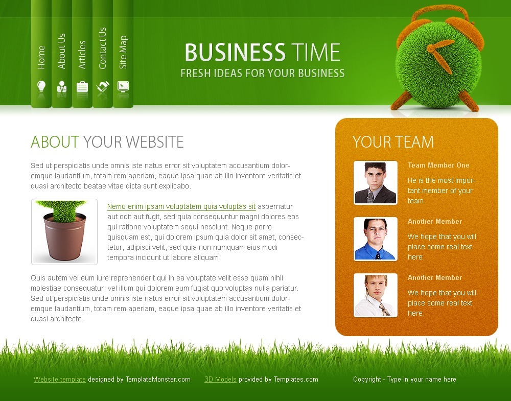 Free Website Template - Business Time Website Template