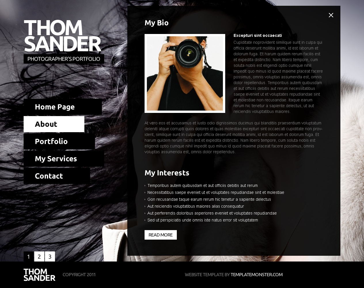 Free Full JS Website Template - Photography Website Template