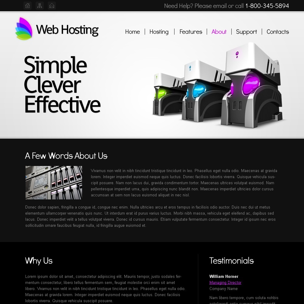 Free Hosting Website Template #51522 - TemplateMonster