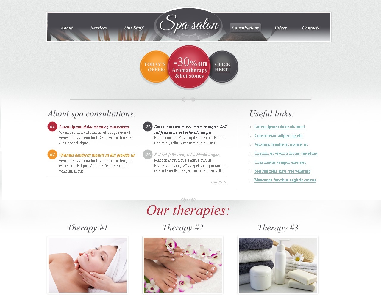 Free HTML Theme for Spa Salon Website Website Template